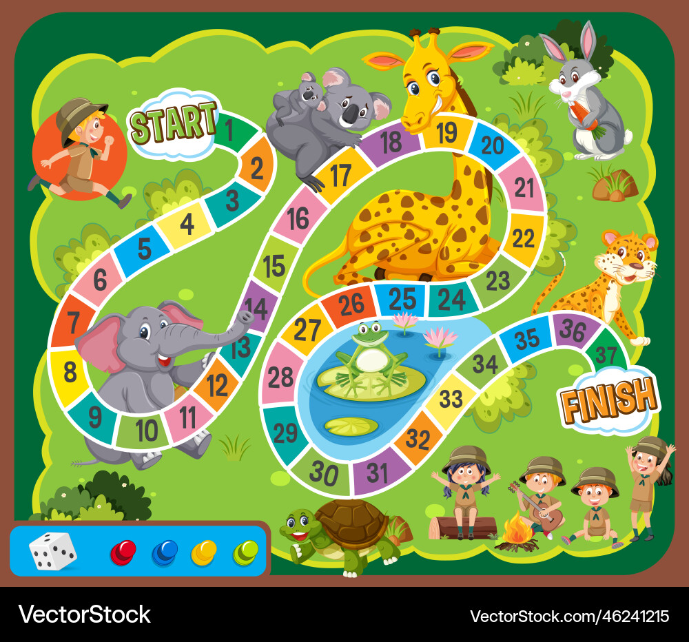 Children's Board Game Template Royalty Free Vector Image