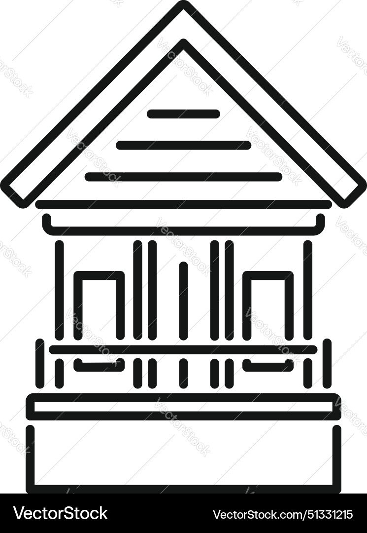 Classic bank building line icon Royalty Free Vector Image
