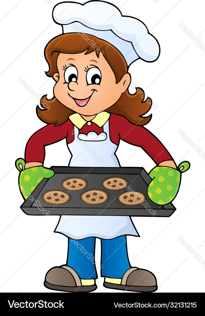 Female cook theme image 4 Royalty Free Vector Image