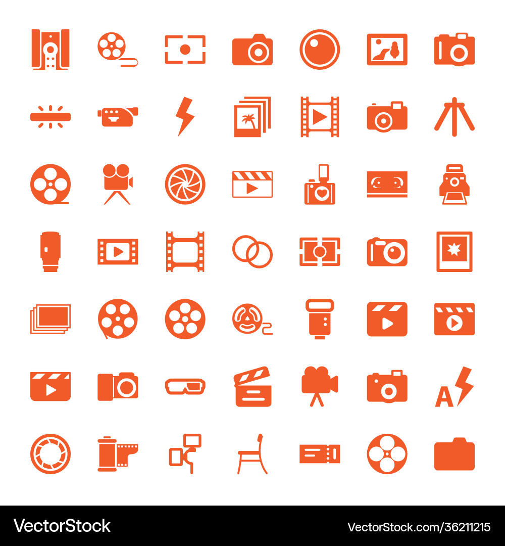 Film icons Royalty Free Vector Image - VectorStock