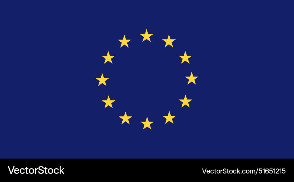 Flat european union flag Royalty Free Vector Image
