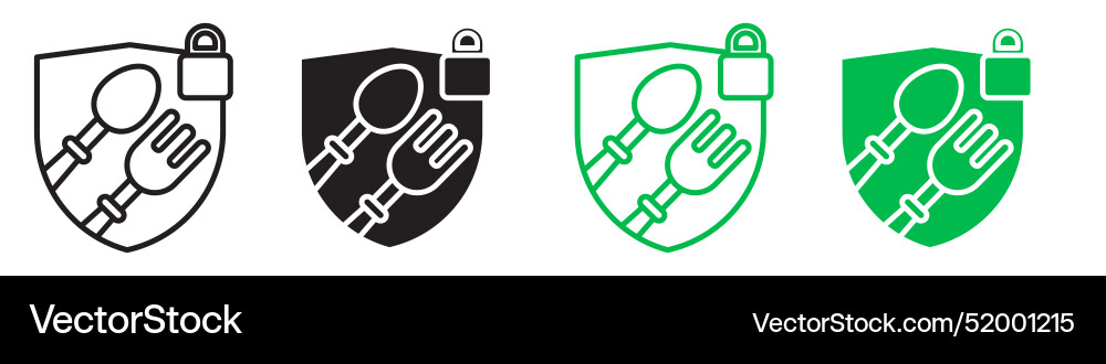 Food security lock icon line art Royalty Free Vector Image