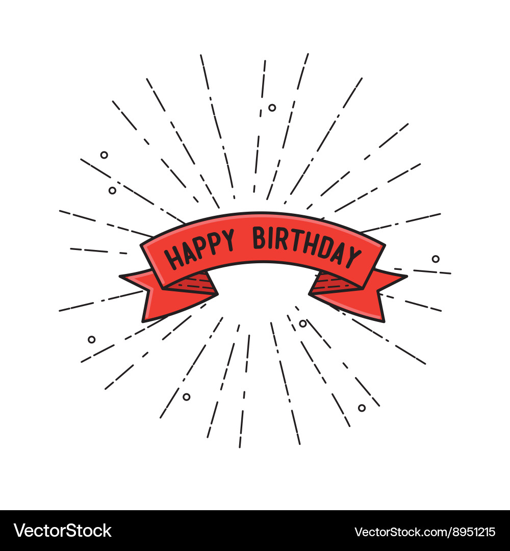Happy birthday flat design poster Royalty Free Vector Image