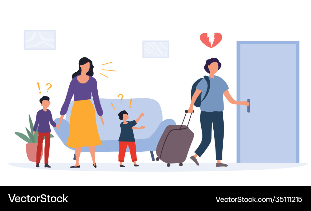 Problems in family concept Royalty Free Vector Image