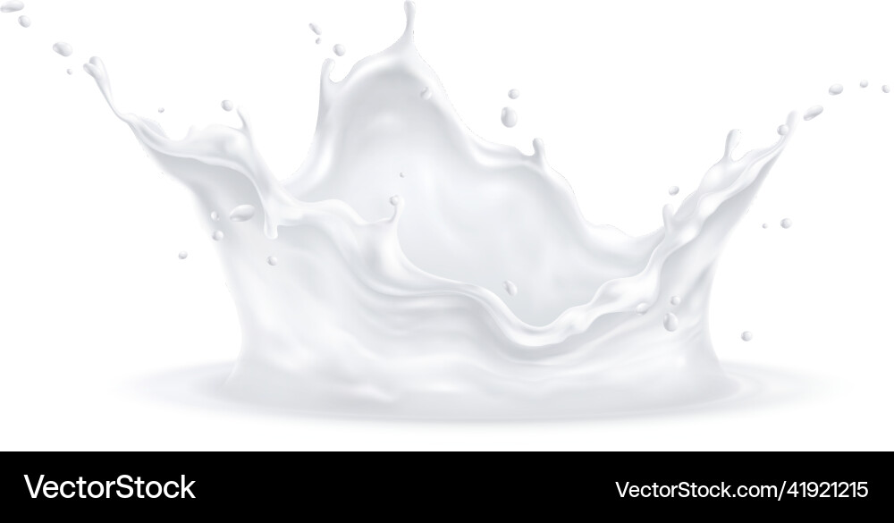 Realistic milk splatter composition Royalty Free Vector