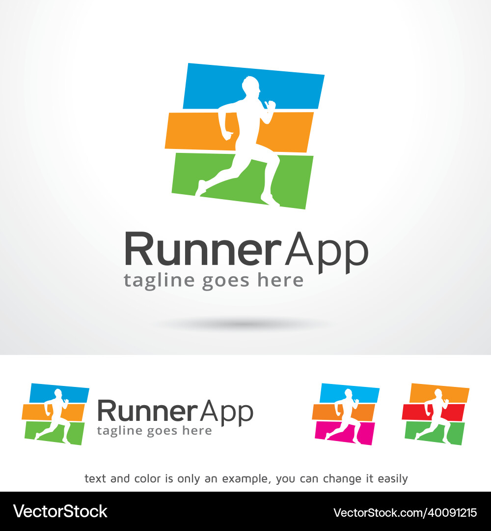 Runner logo template Royalty Free Vector Image