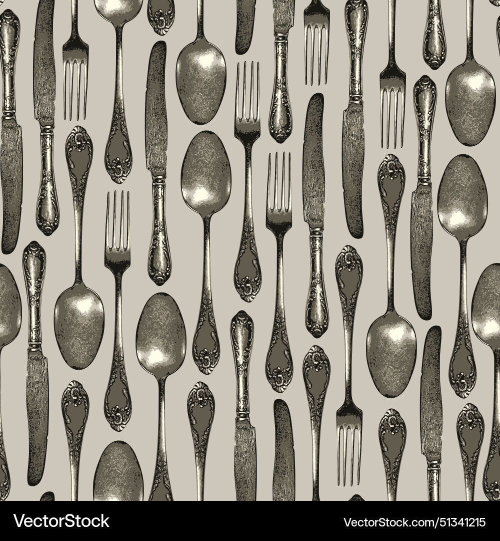 Seamless pattern with cutlery Royalty Free Vector Image