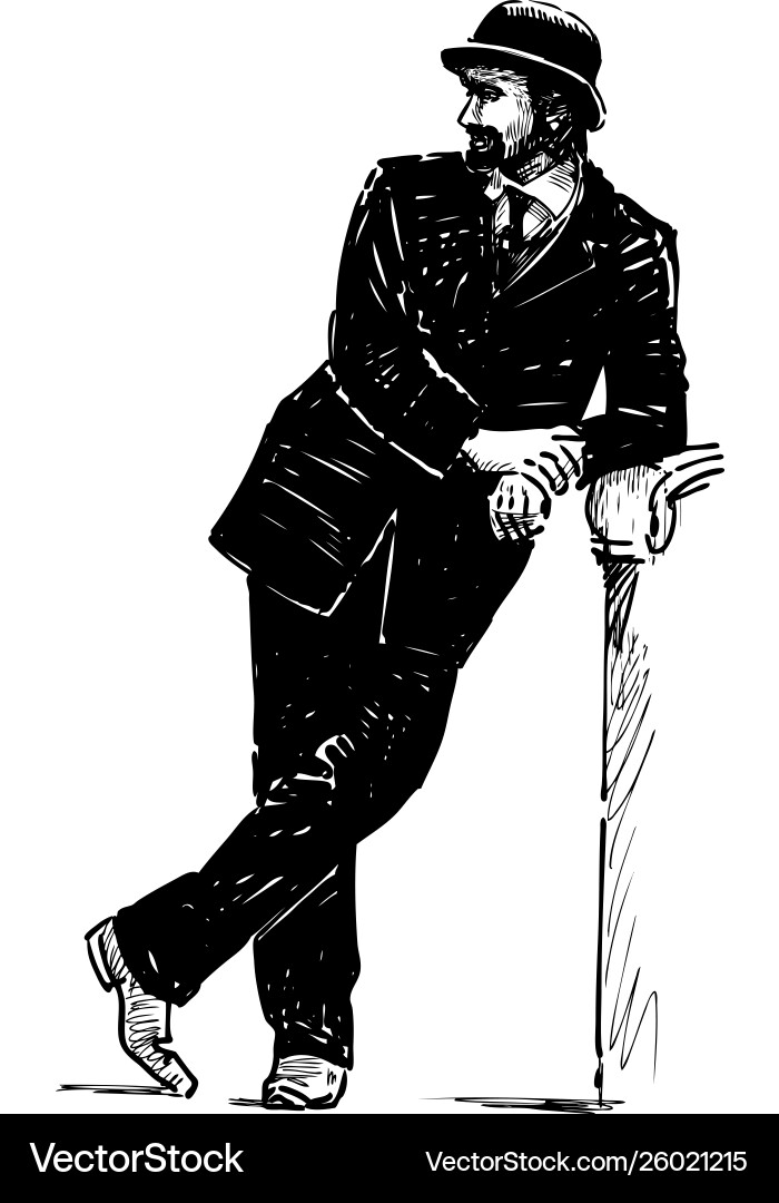 Standing man in hat Royalty Free Vector Image - VectorStock