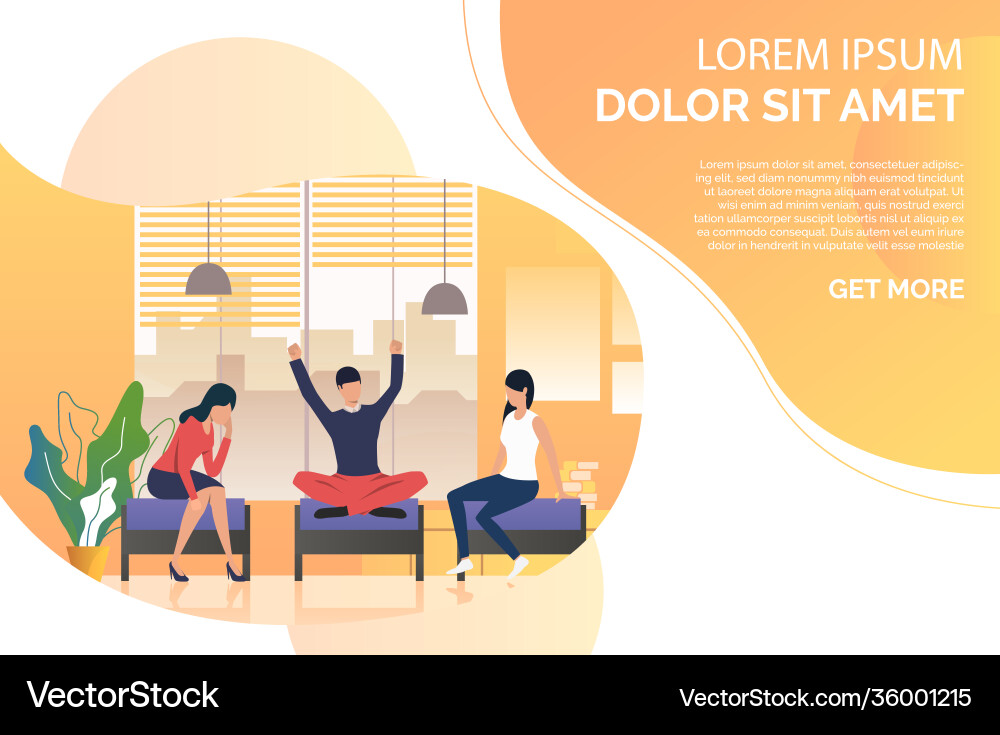 Young people resting in lounge Royalty Free Vector Image
