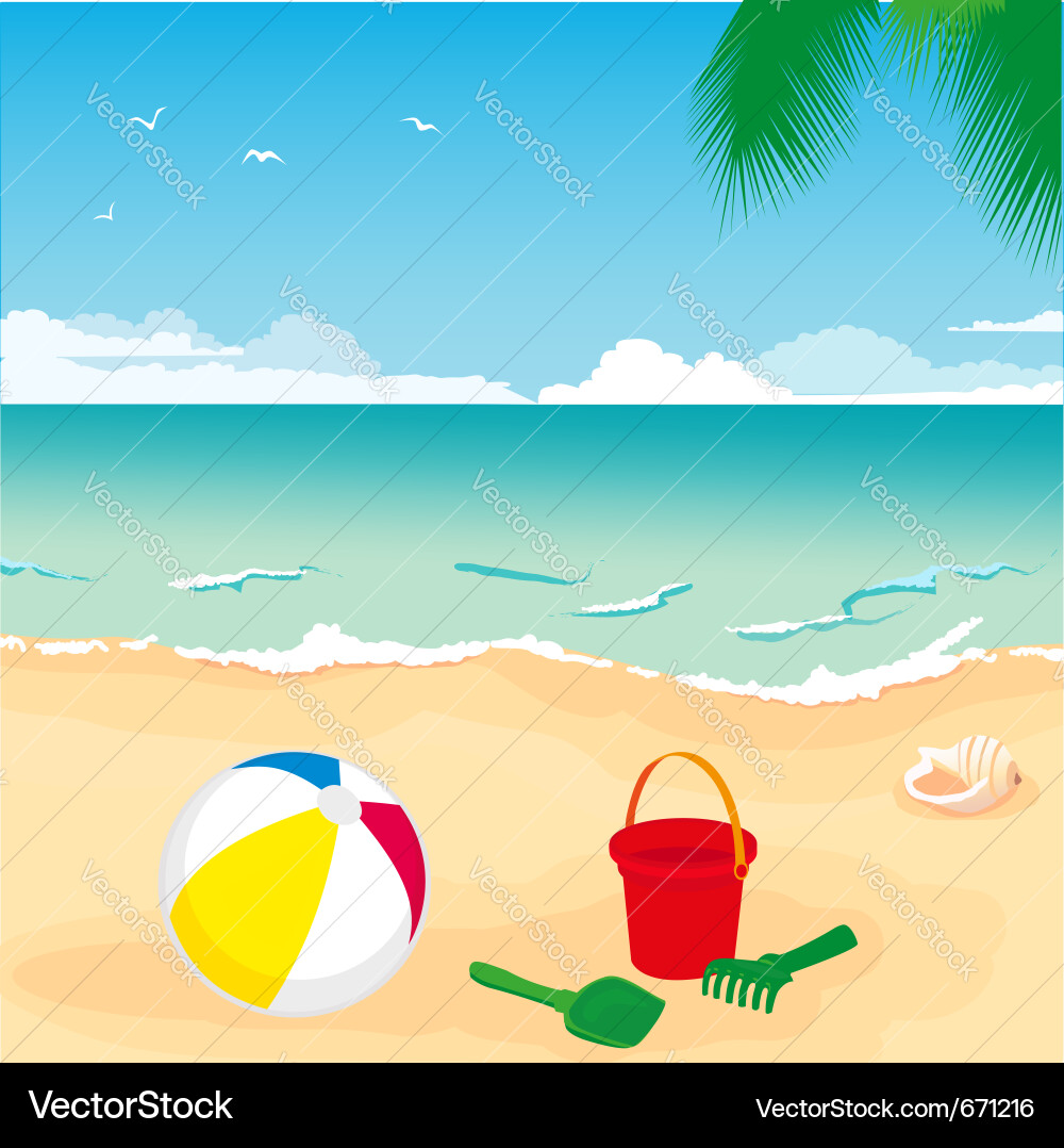 Beach Day Fun Royalty Free Vector Image - VectorStock