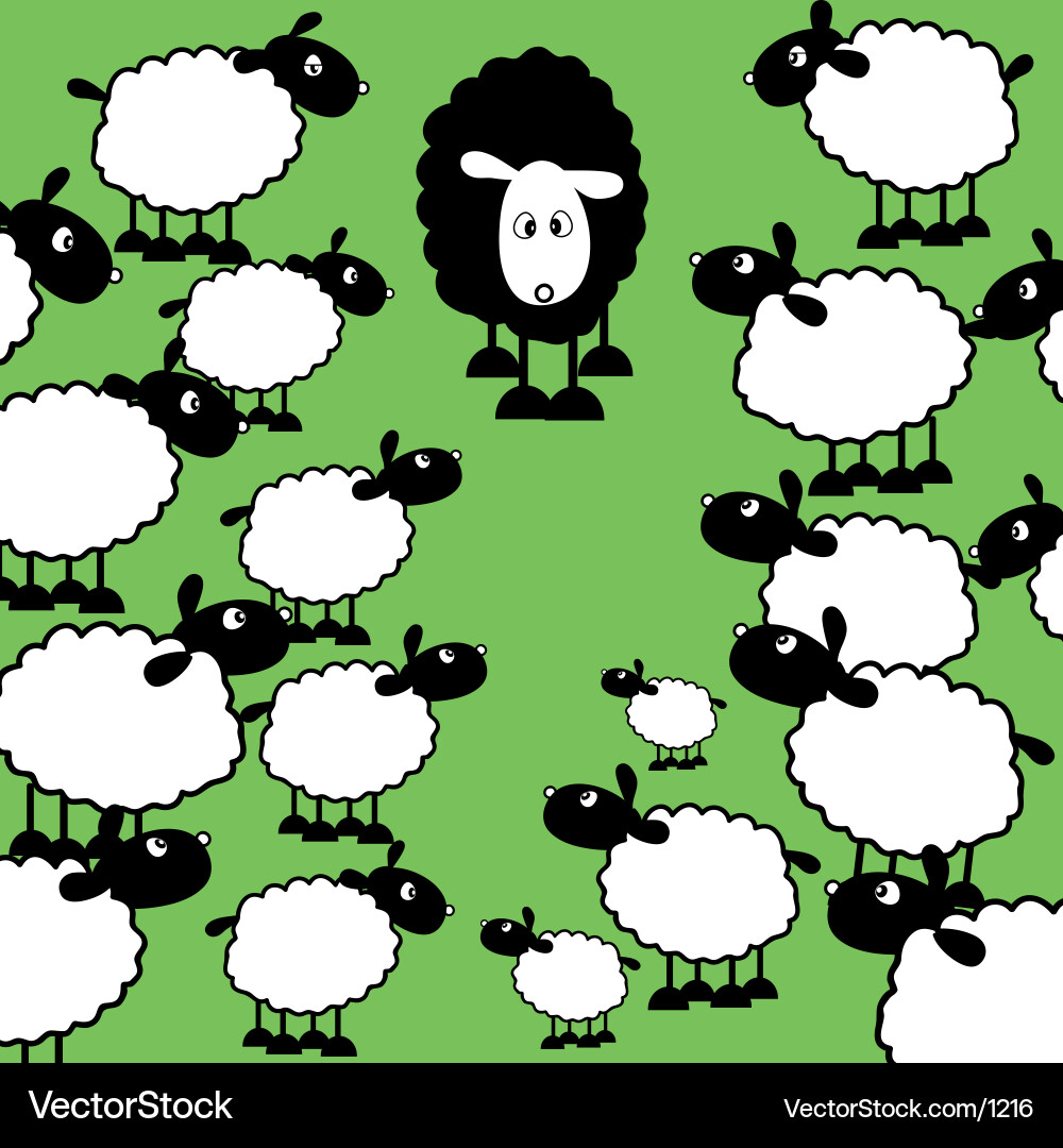 Black sheep Royalty Free Vector Image - VectorStock
