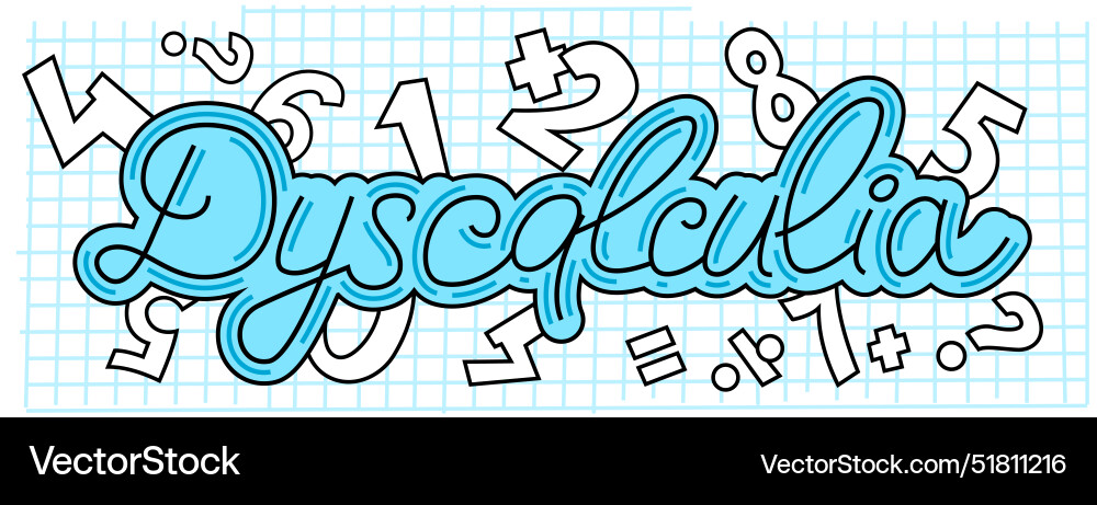Dyscalculia concept math disability banner Vector Image