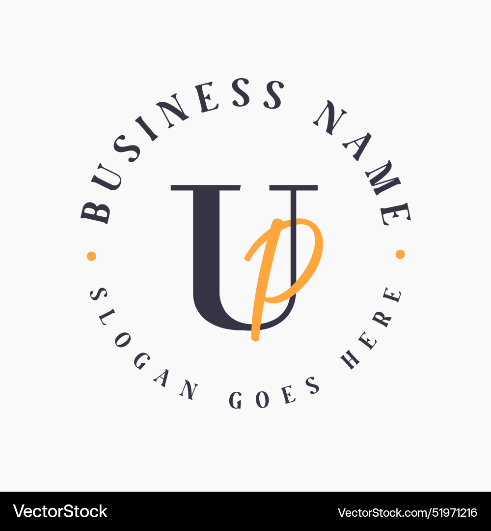 Elegant letter up initials logo for corporate Vector Image