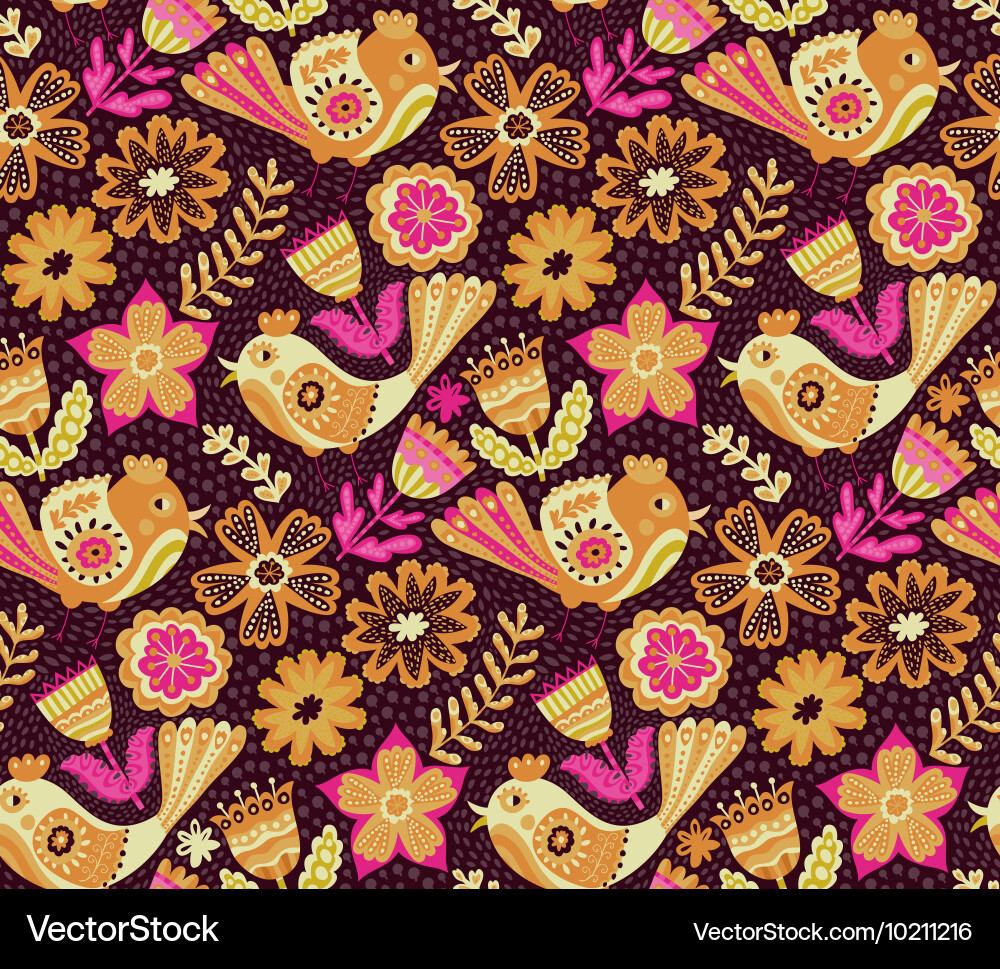 Flower pattern seamless botanic texture Royalty Free Vector