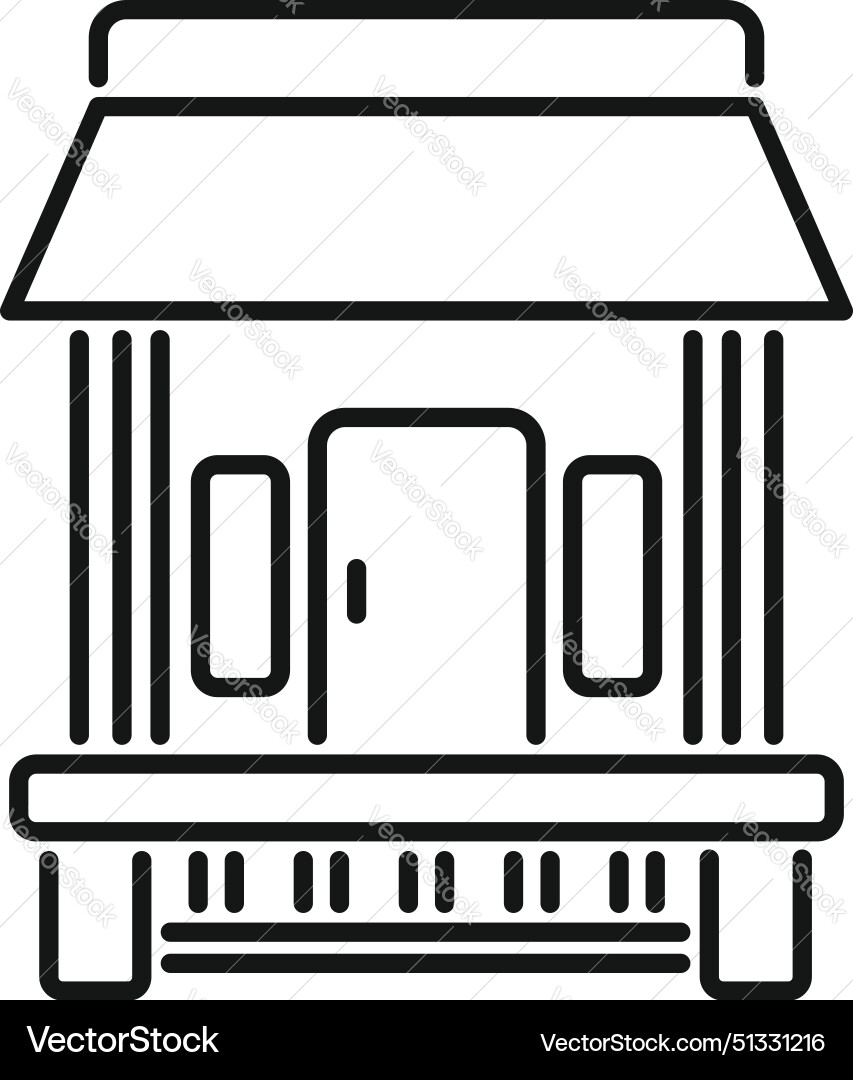 Line art icon of classic storefront Royalty Free Vector
