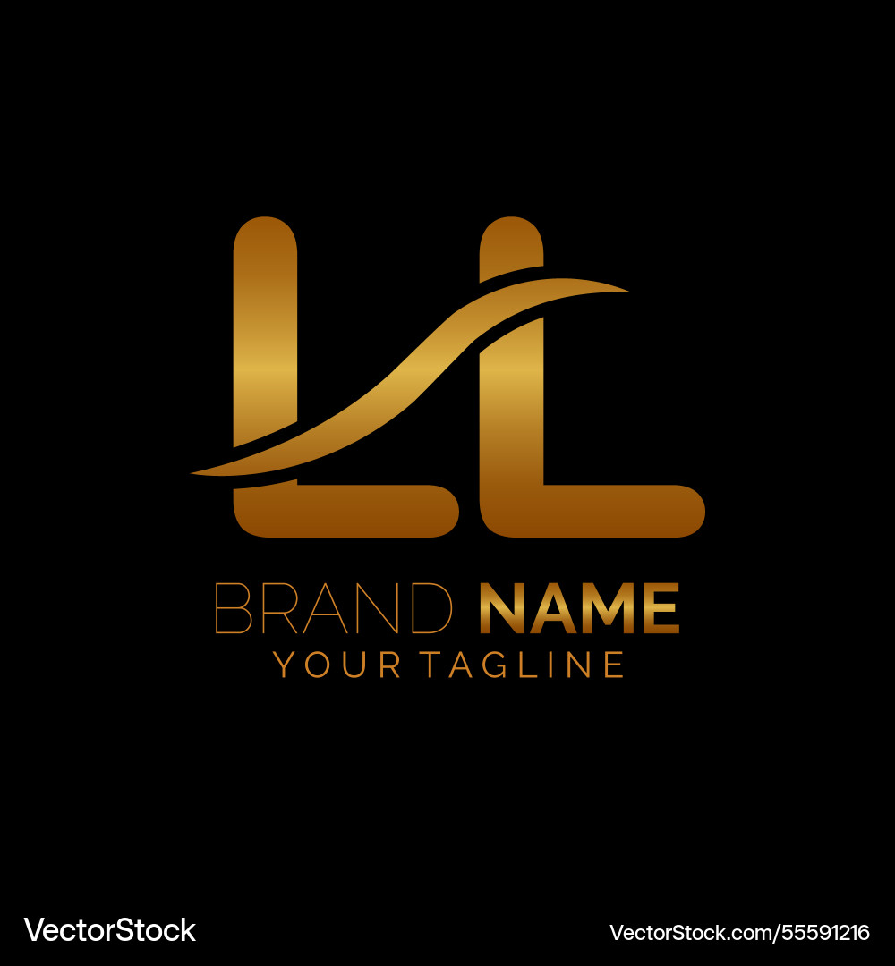 Ll logo design trendy awesome artistic initial Vector Image
