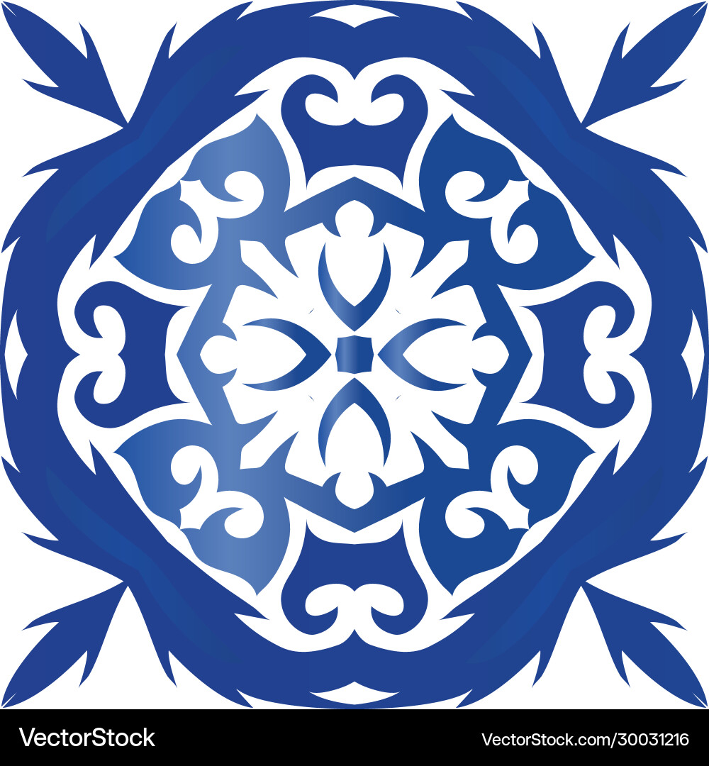 Ornamental motive in colored ceramic tiles Vector Image