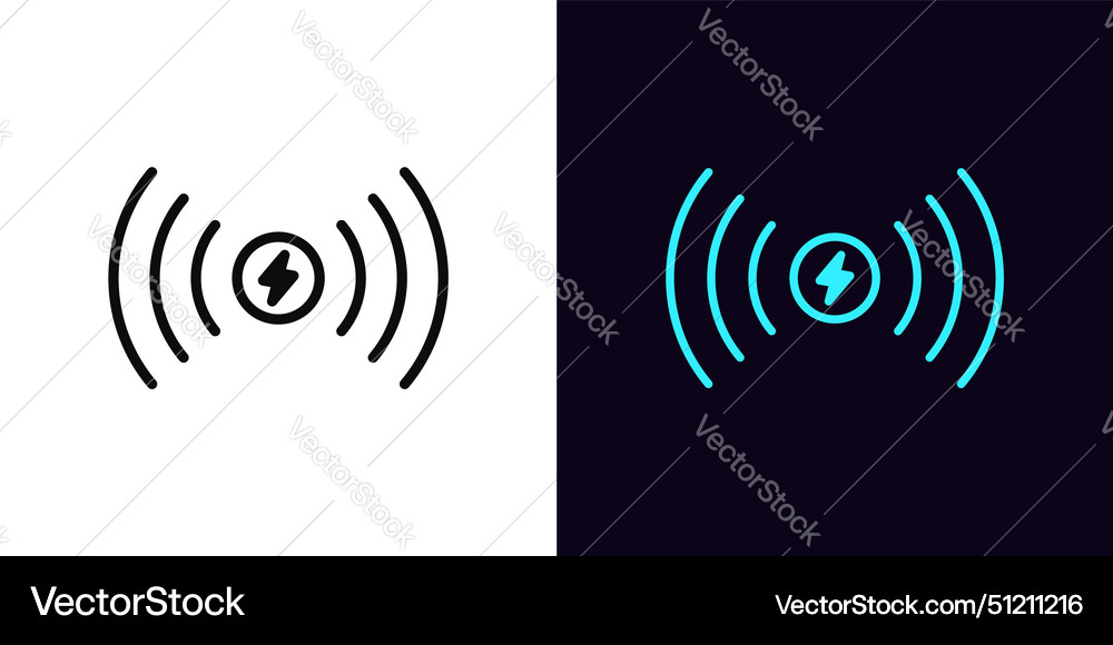 Outline electric charging point icon Royalty Free Vector
