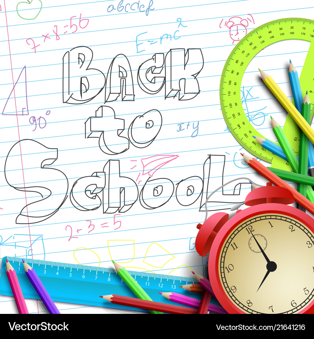 School time template Royalty Free Vector Image