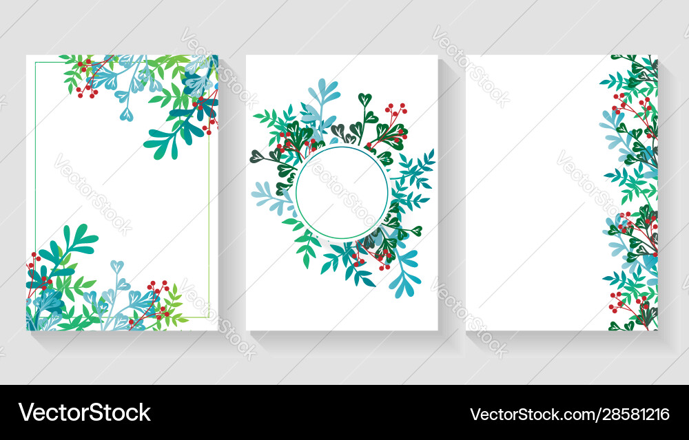 Set letterhead with floral frames graphics Vector Image