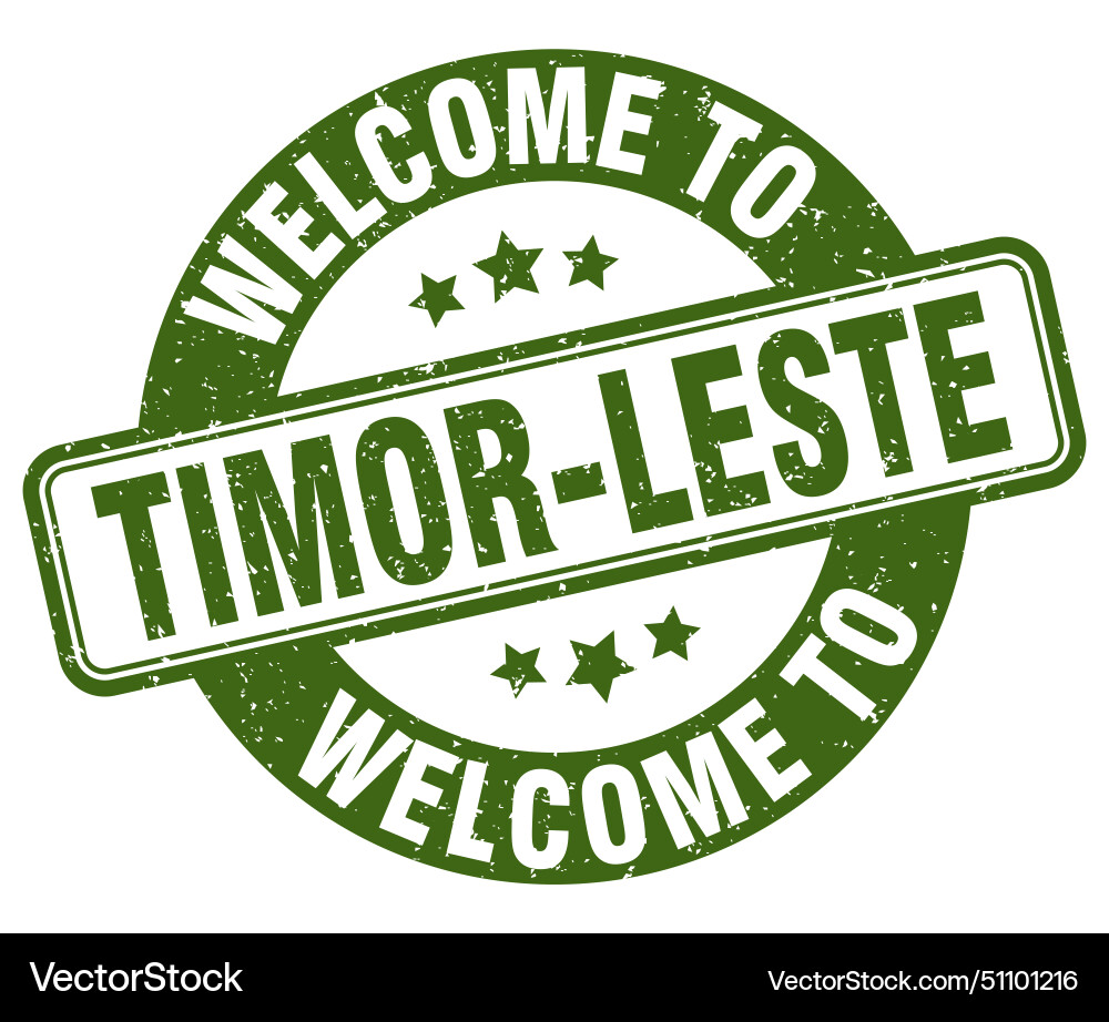 Welcome to timor-leste stamp round Royalty Free Vector Image