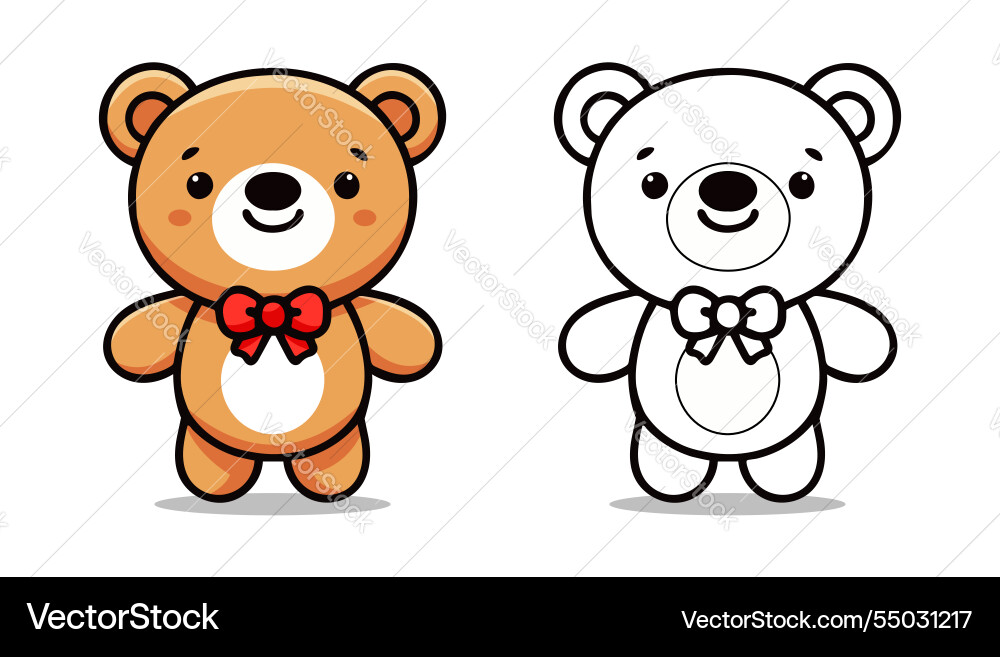 Abstract cute teddy bear cartoon Royalty Free Vector Image