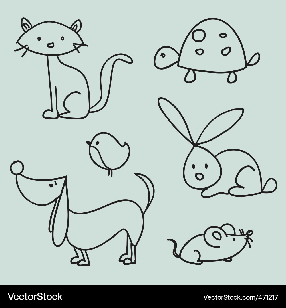 Animal drawings Royalty Free Vector Image - VectorStock