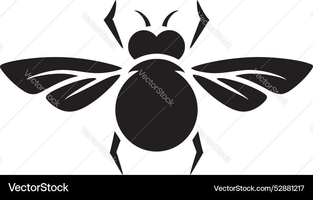 Black bug badge insect infestation insignia Vector Image