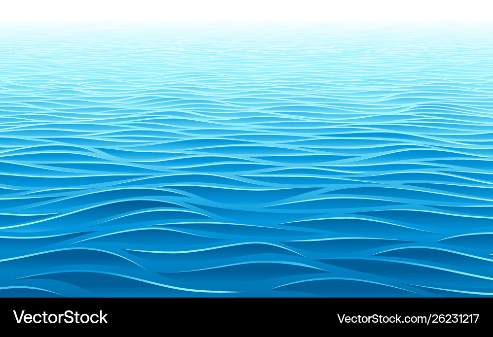Blue Water Waves Landscape Royalty Free Vector Image