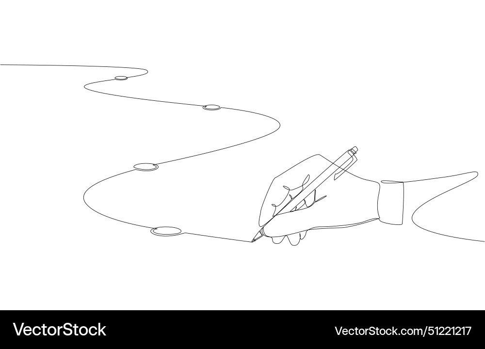 Businessman drawing line with checkpoints Vector Image