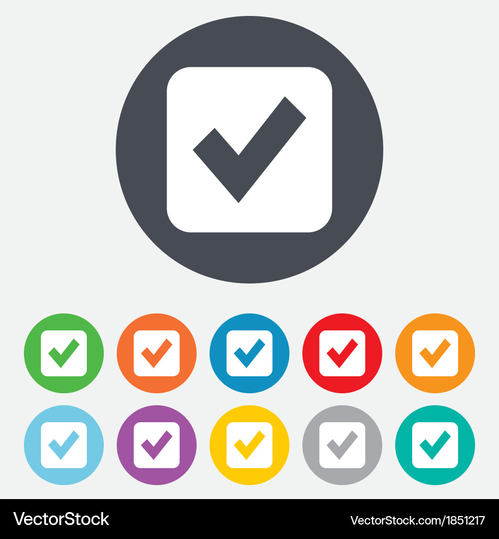 Check mark sign icon checkbox button Royalty Free Vector