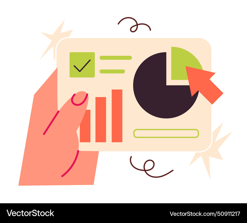 Data analysis financial performance chart Vector Image