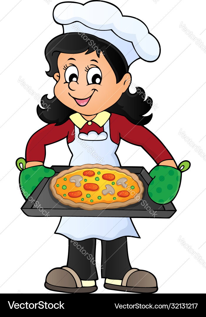 Female cook theme image 6 Royalty Free Vector Image