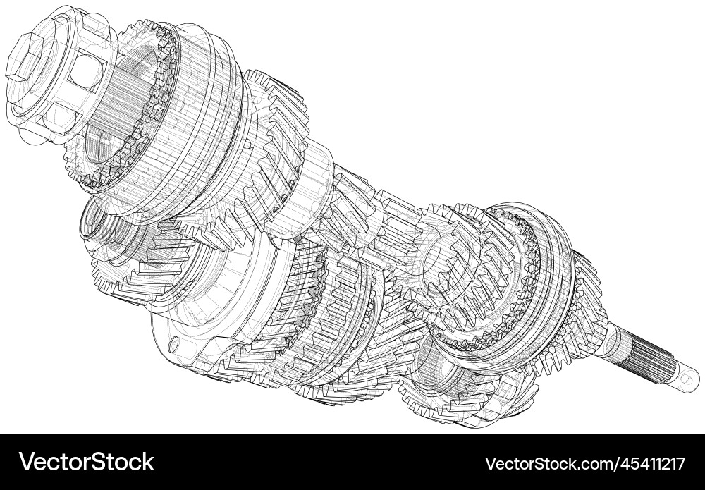 Gearbox sketch Royalty Free Vector Image - VectorStock