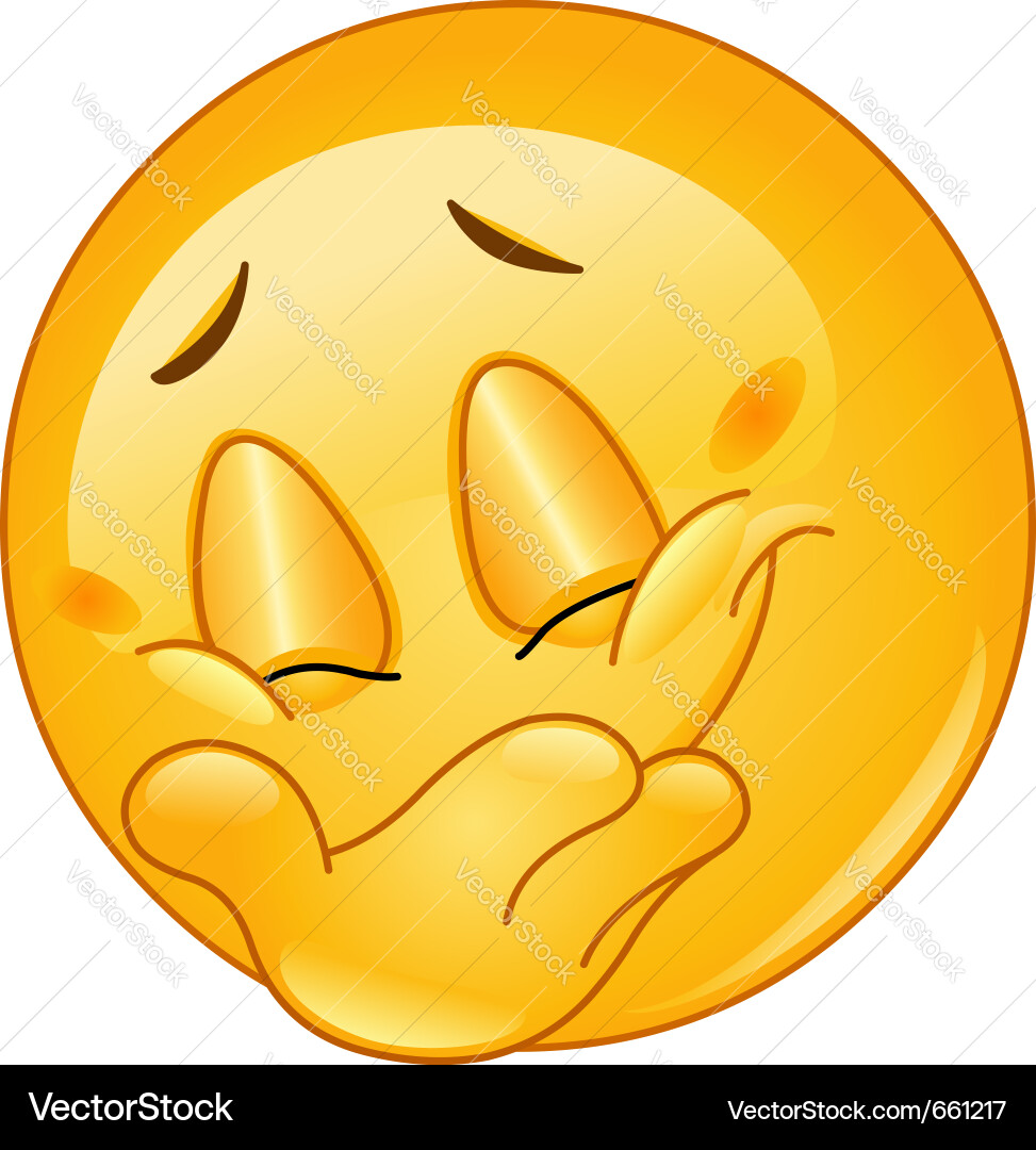 Hiding smile emoticon Royalty Free Vector Image