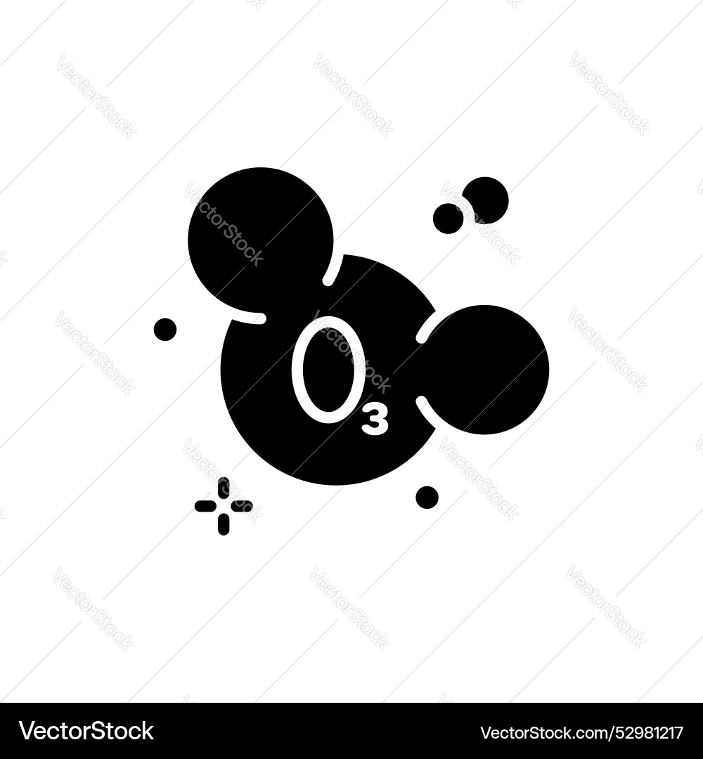 Ozonation icon set o3 molecule cleaning symbol Vector Image