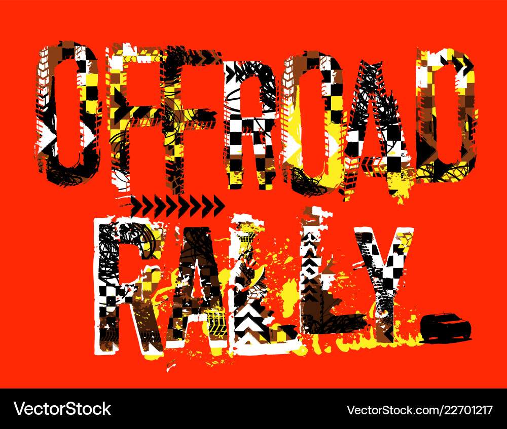 Rally lettering image Royalty Free Vector Image