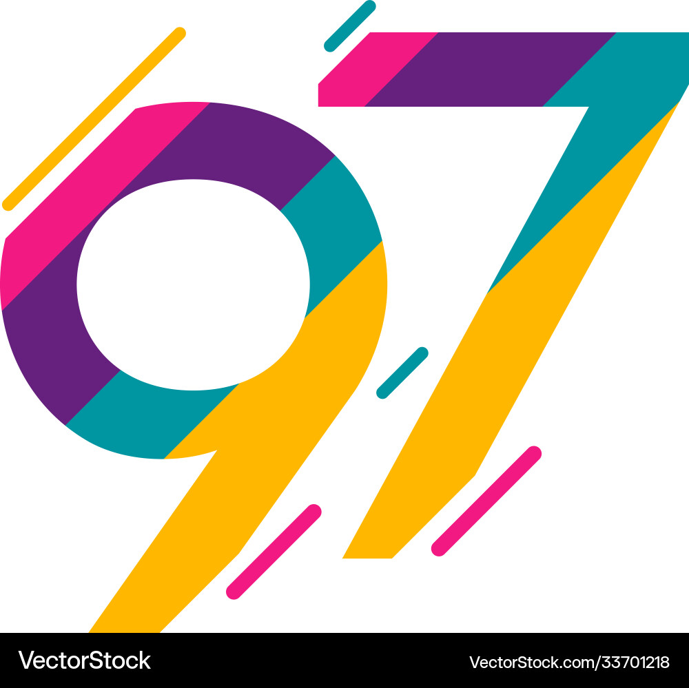 97 years anniversary celebration logo template Vector Image