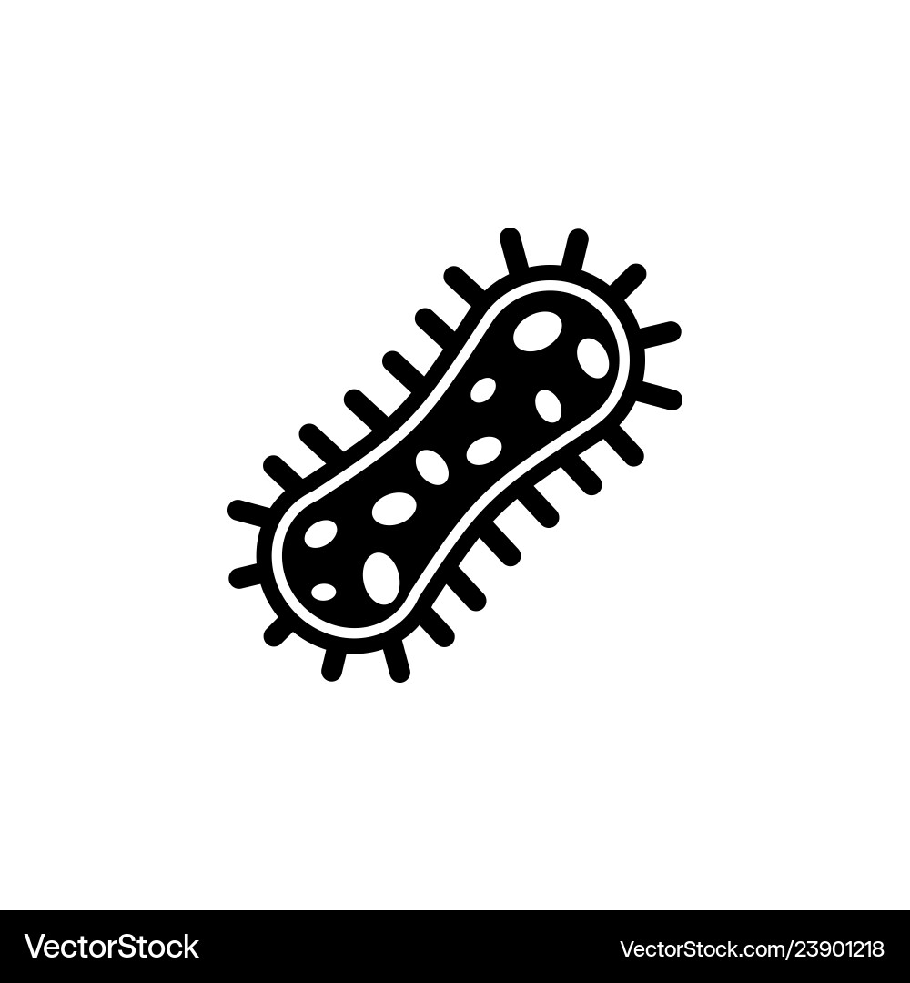 Bacterium Icon - Microbe Symbol Royalty Free Vector Image