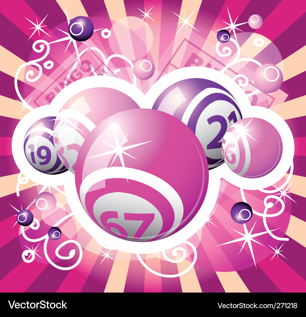 Bingo or lottery pink design Royalty Free Vector Image