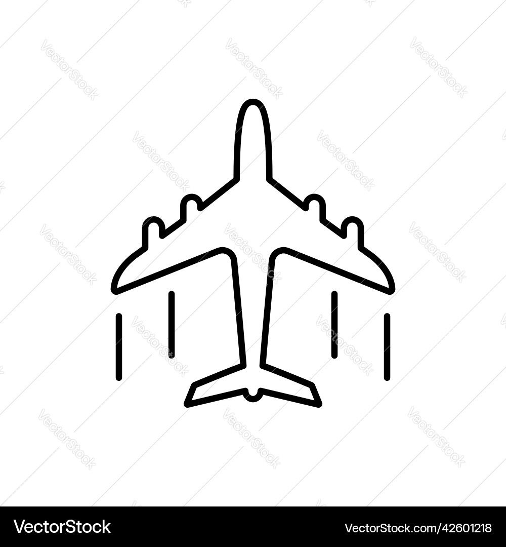Black fly airplane line icon aircraft simple Vector Image