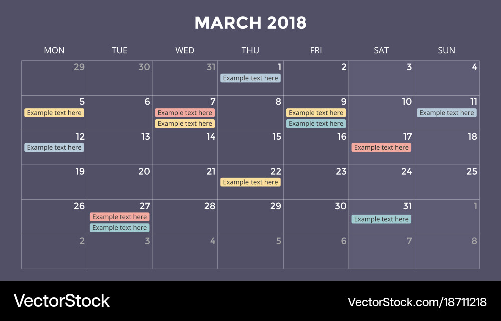 Calendar infographic table chart presentation Vector Image