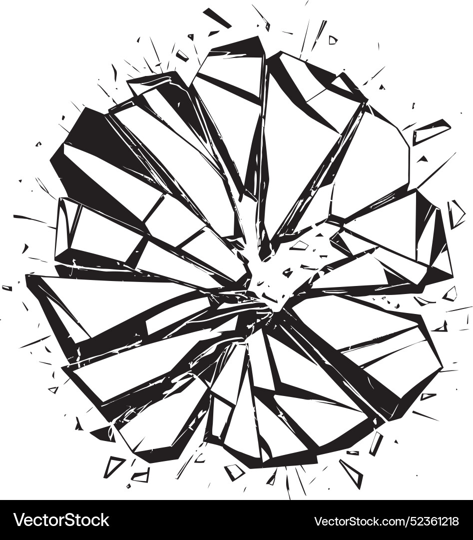 Discordant mosaic broken glass abstractionsurreal Vector Image