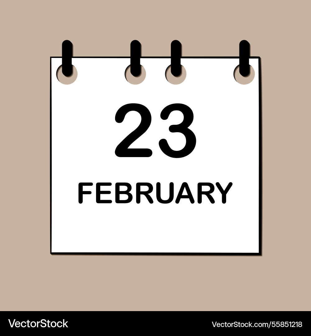 February daily calendar icon for design Royalty Free Vector