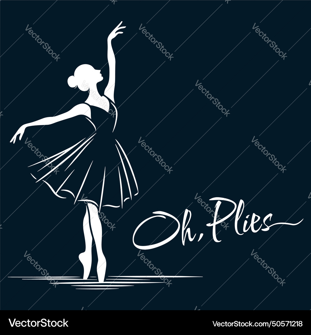 Graceful ballerina performing plie Royalty Free Vector Image