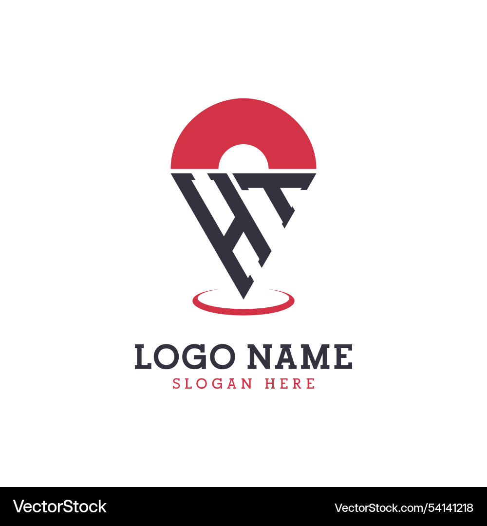 Ht location icon design modern pinpoint logo Vector Image