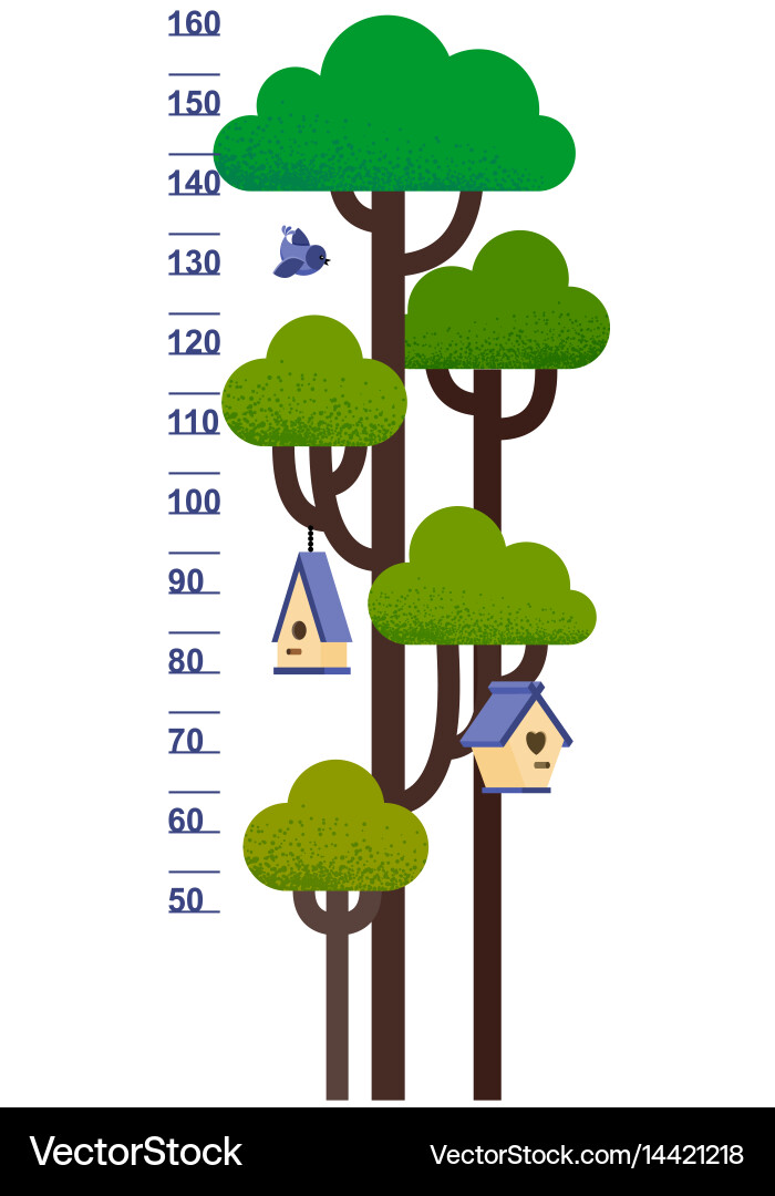 Kids Height Tracker with Nesting Box Royalty Free Vector