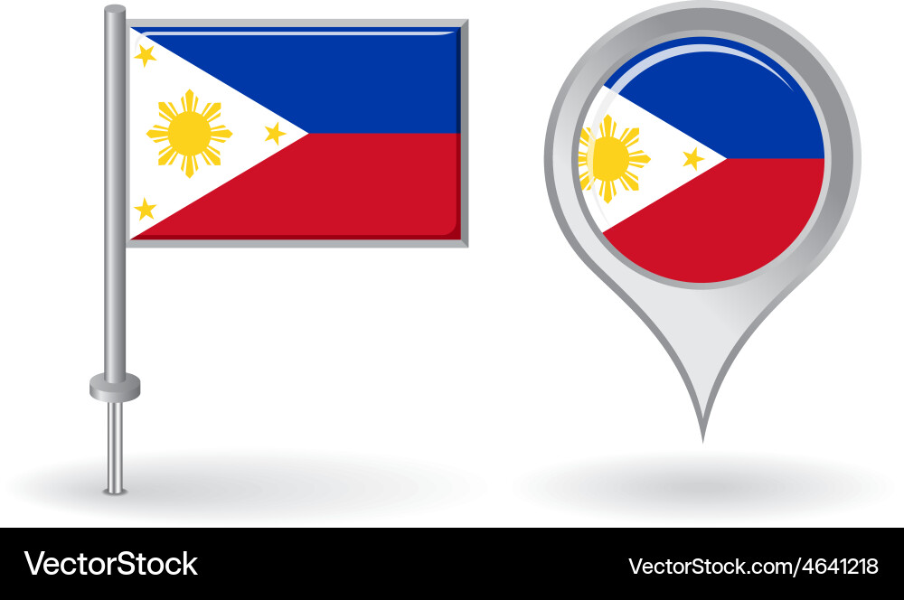 Philippines Map Pin Icon Royalty Free Vector Image