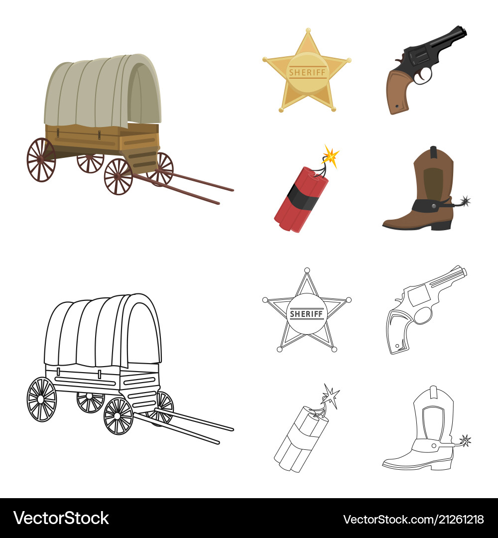 Star Sheriff Colt Dynamit Cowboy Boot wild Vektorbild