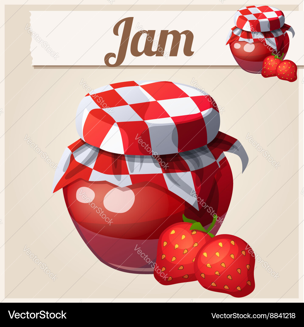 Strawberry jam Royalty Free Vector Image - VectorStock